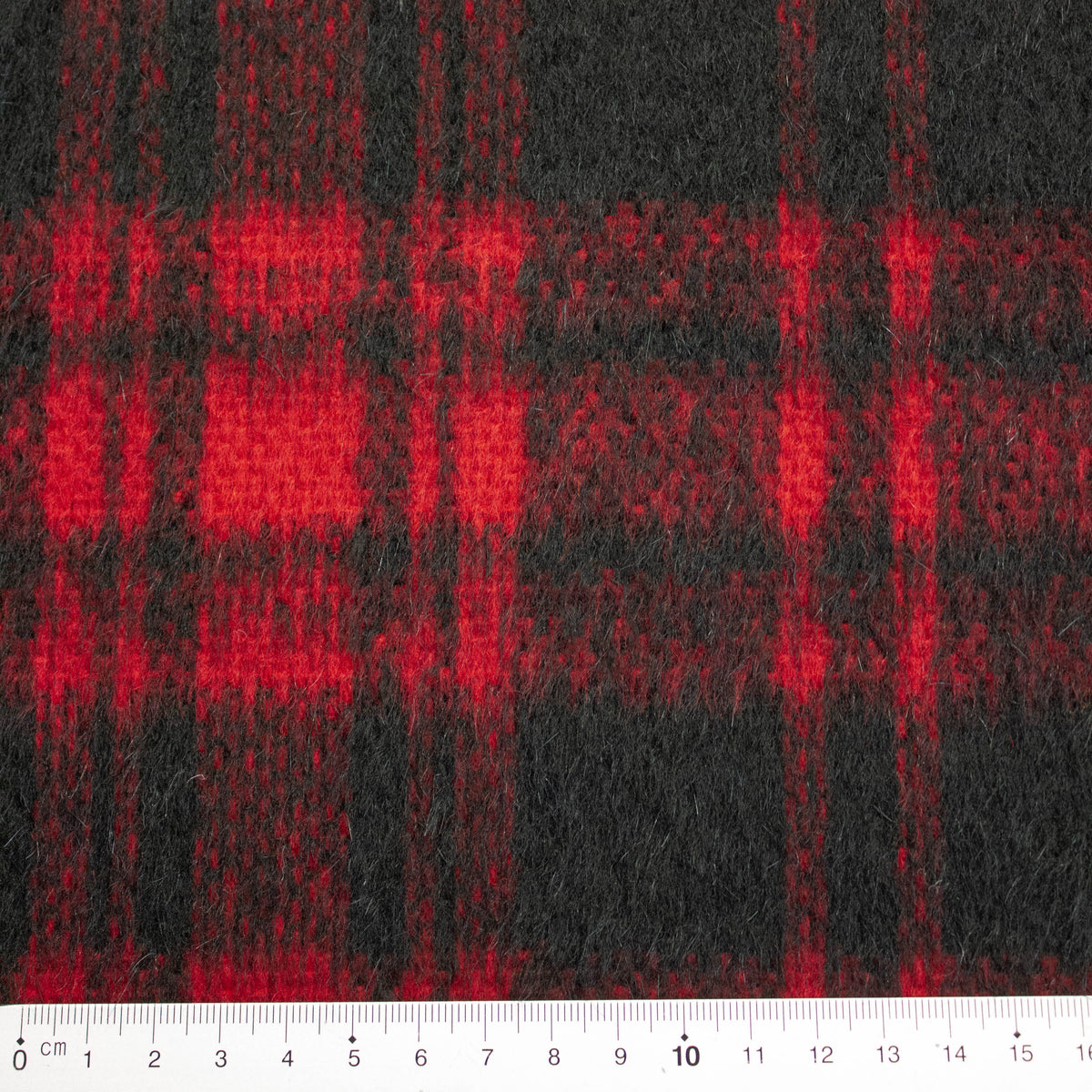 Lorren Black & Red Check Wool Blend Fabric | THE FABRIC SALES