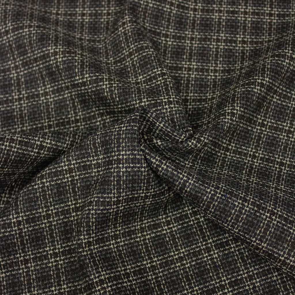Wool Fabric Brown & Grey Checks | THE FABRIC SALES