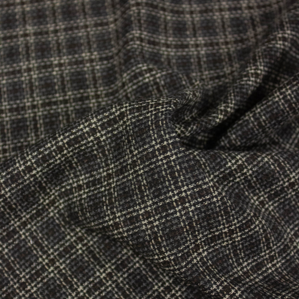 Wool Fabric Brown & Grey Checks | THE FABRIC SALES