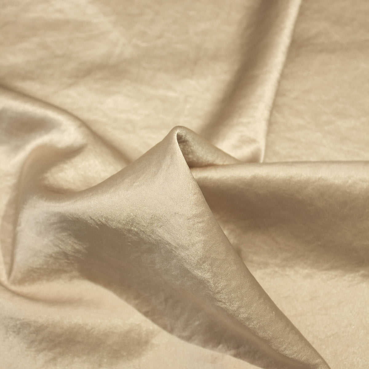 Alony Sable Beige Polyester Sateen Stretch Fabric | THE FABRIC SALES