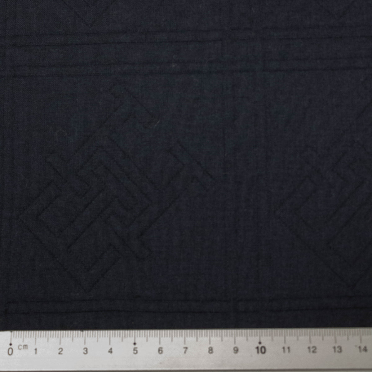 Monogram Jacquard Fabric Dark Blue | THE FABRIC SALES