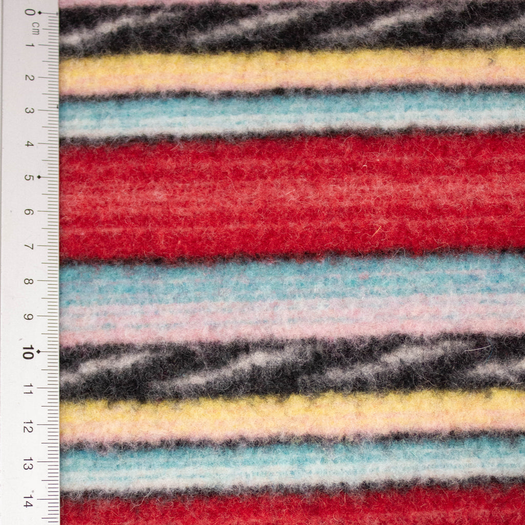 Boiled Wool Fabric Striped Multicolour | THE FABRIC SALES