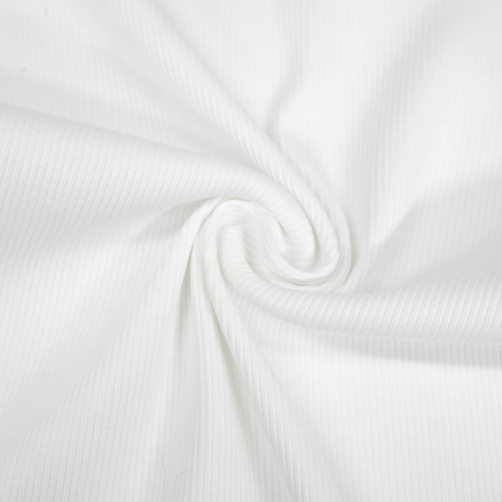 Cotton Rib Jersey Fabric White | THE FABRIC SALES