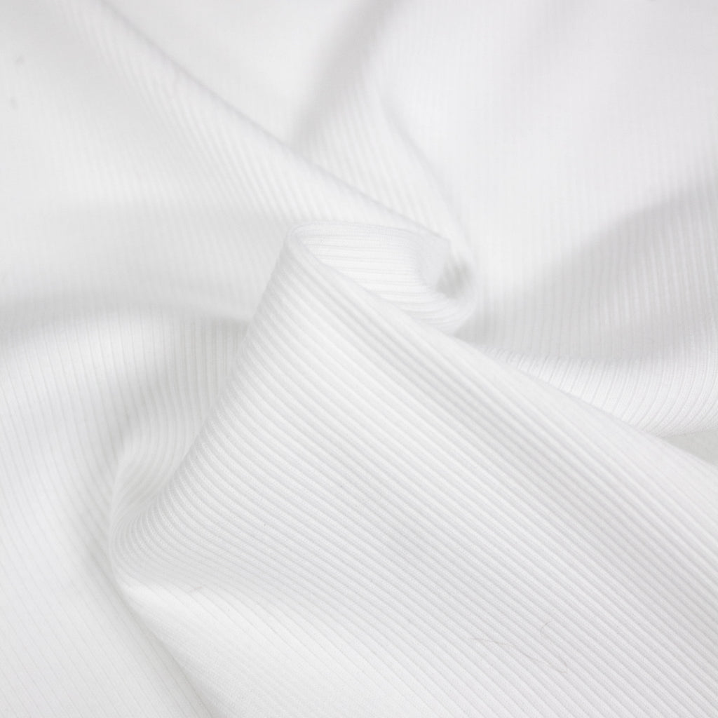 Cotton Rib Jersey Fabric White | THE FABRIC SALES