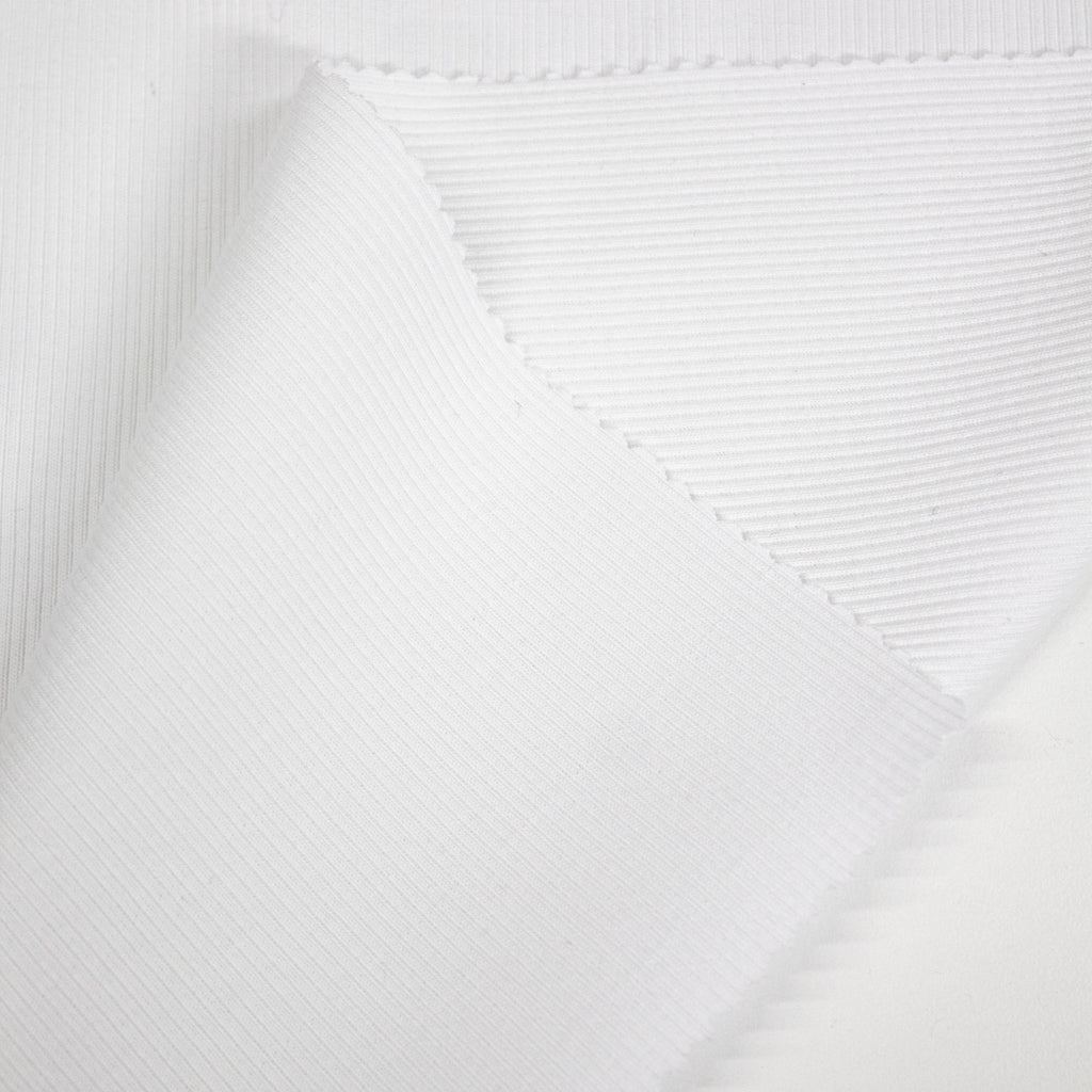 Cotton Rib Jersey Fabric White | THE FABRIC SALES