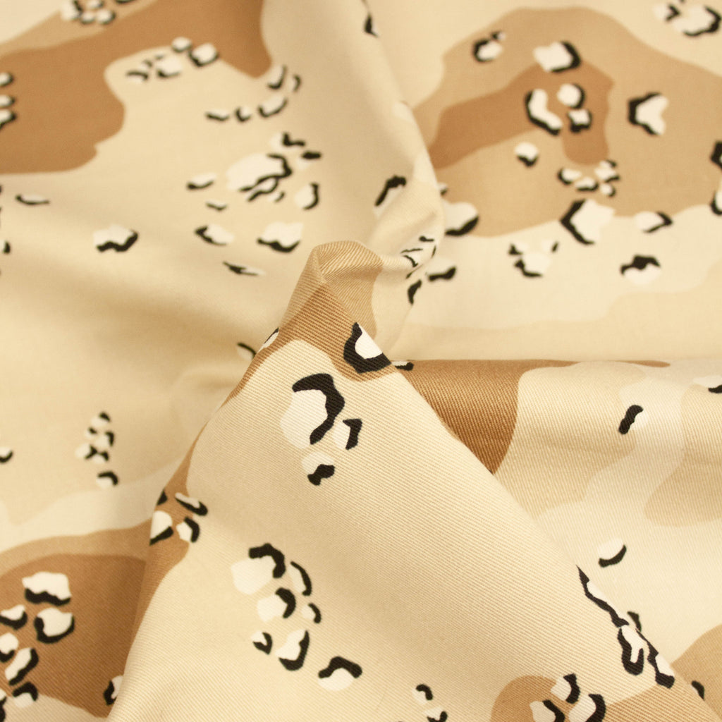 Cotton Twill Fabric Beige Abstract Pattern | THE FABRIC SALES