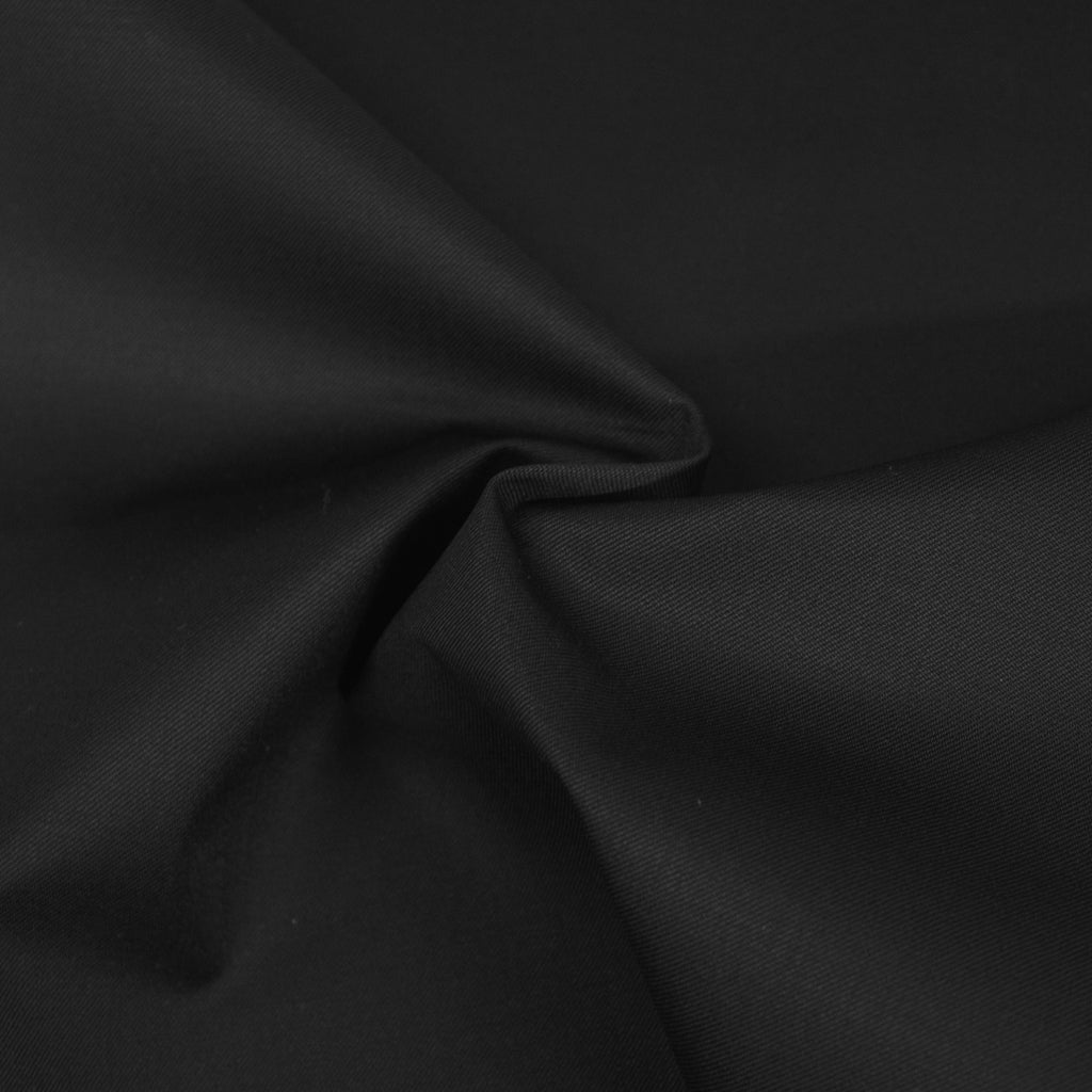 Black Virgin Wool Fabric Water Resistant | THE FABRIC SALES