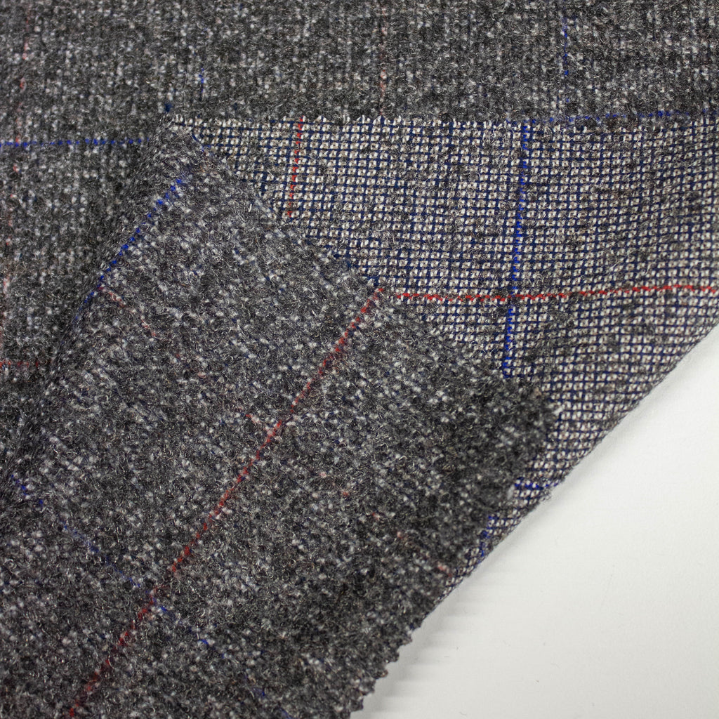Grey Check Wool Blend Fabric | THE FABRIC SALES