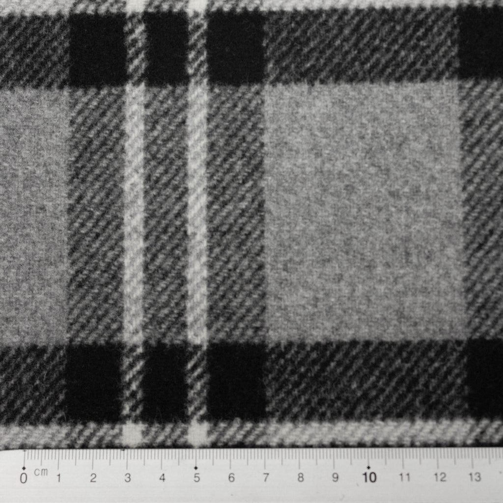Grey Check Wool Blend Double Face Fabric | THE FABRIC SALES
