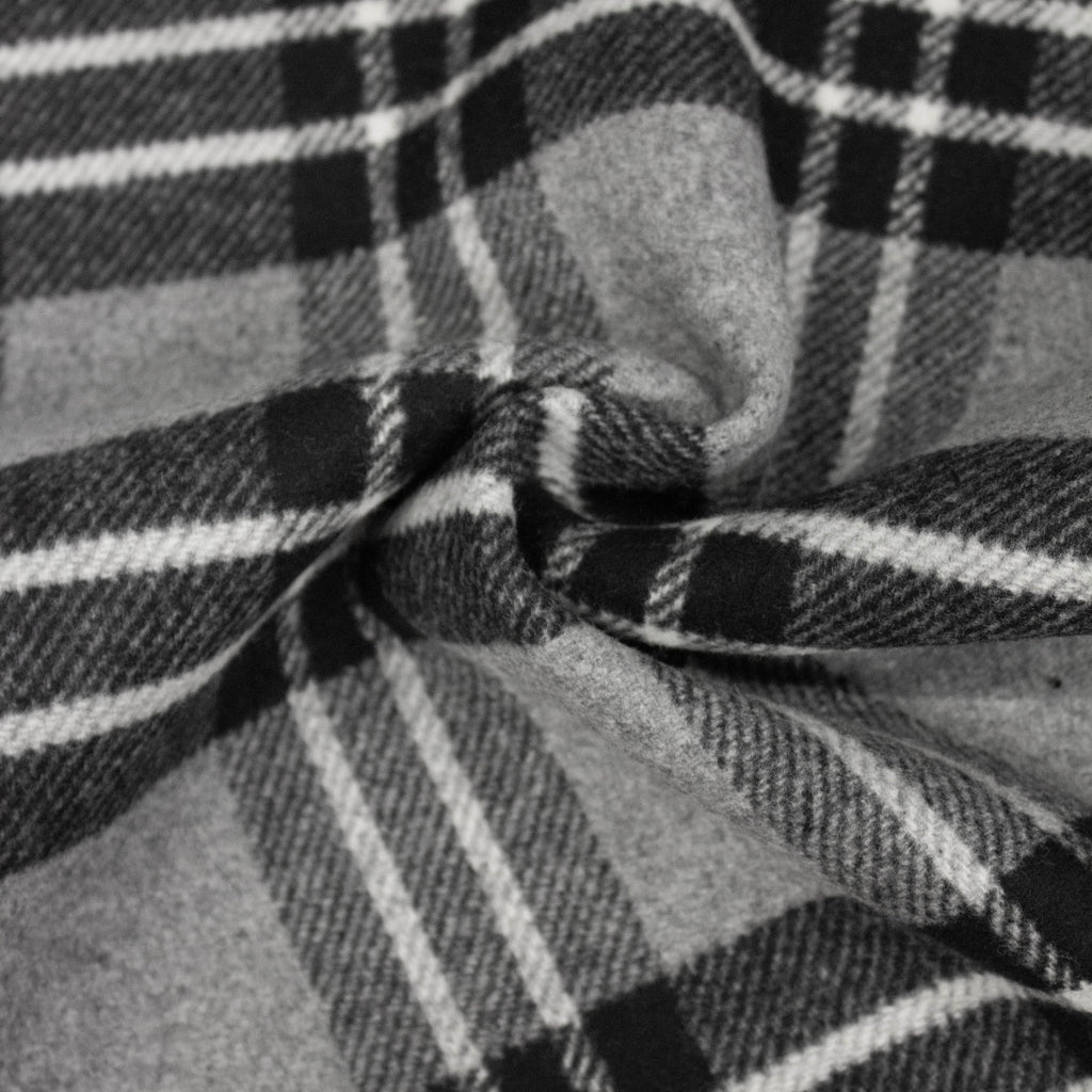 Grey Check Wool Blend Double Face Fabric | THE FABRIC SALES