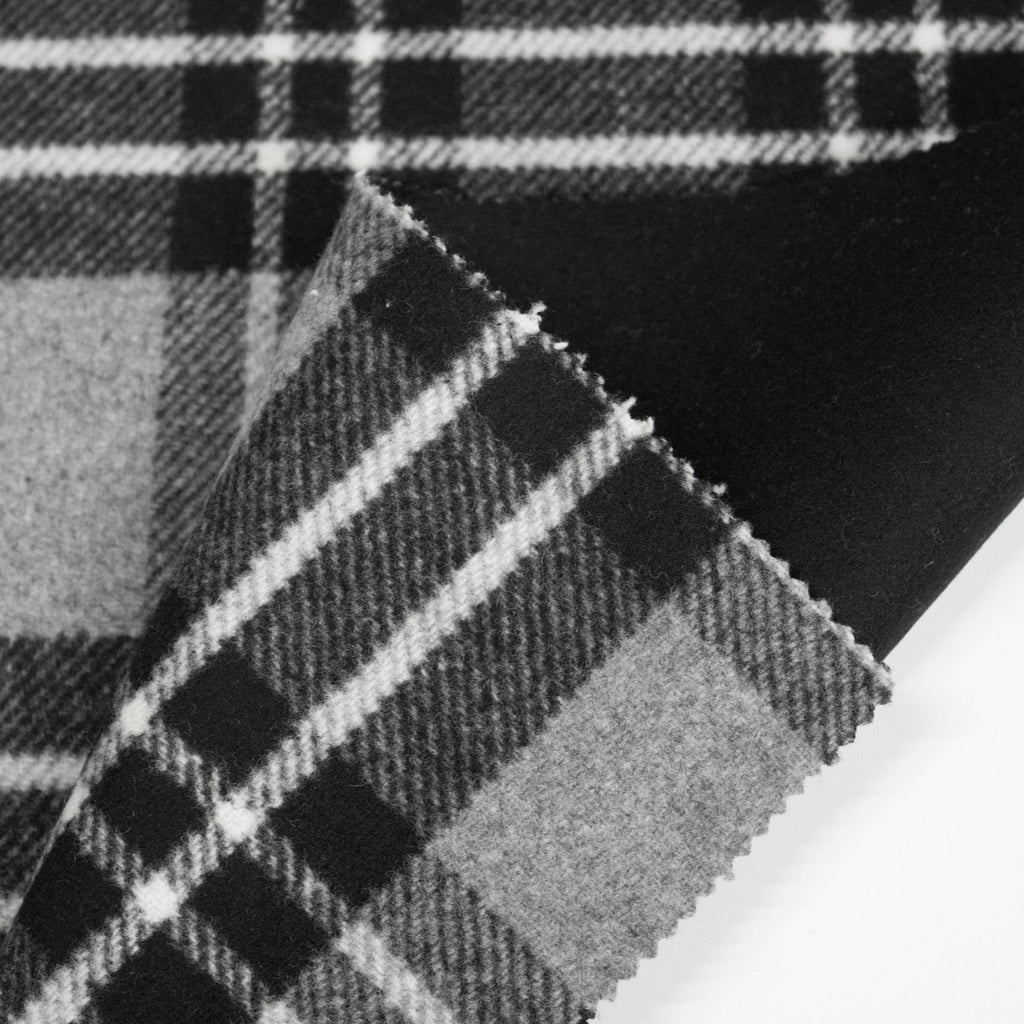 Grey Check Wool Blend Double Face Fabric | THE FABRIC SALES