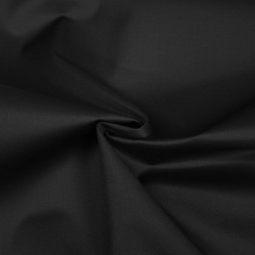 Black Virgin Wool Twill Fabric Water Resistant | THE FABRIC SALES