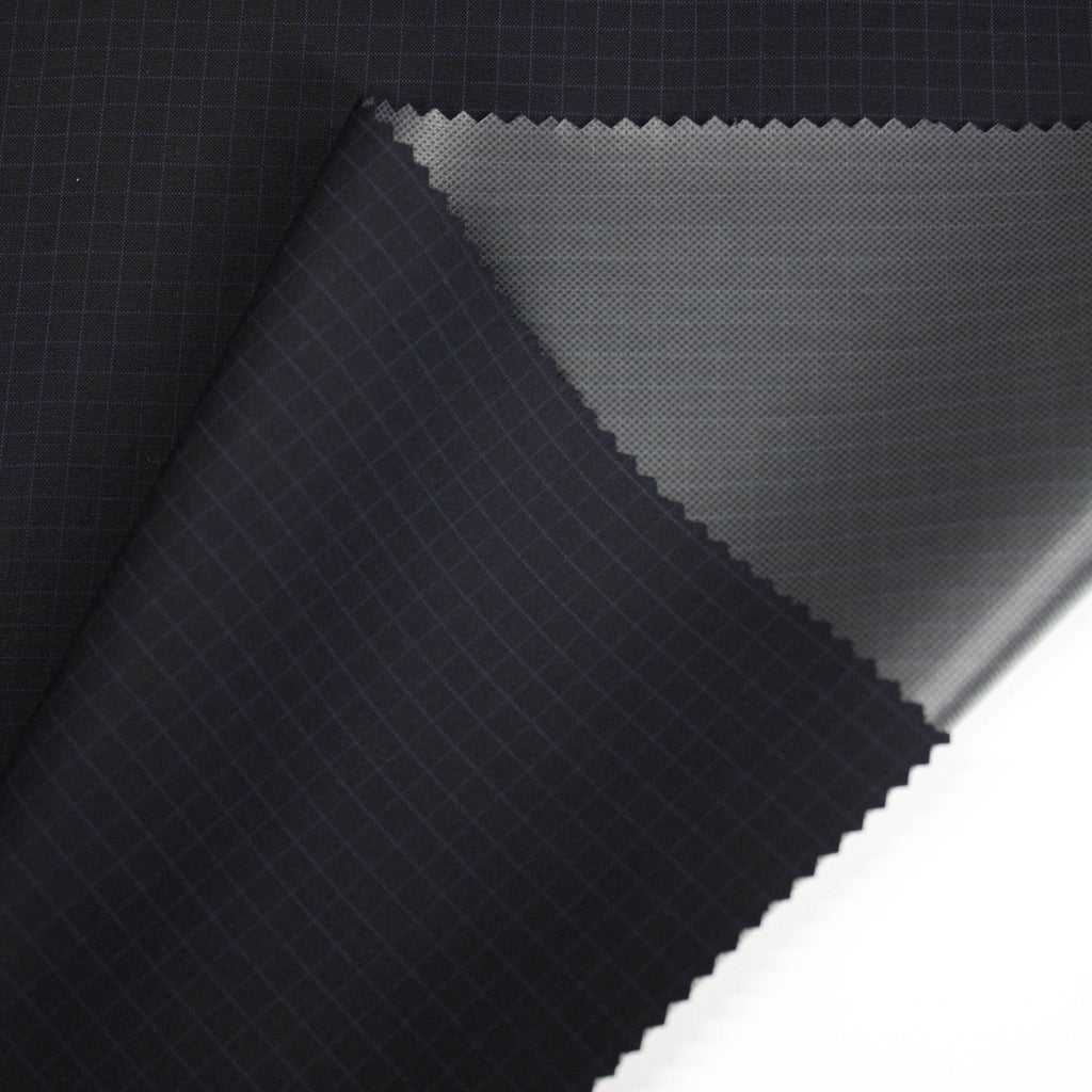 Dark Blue Check Virgin Wool Fabric Water Resistant | THE FABRIC SALES
