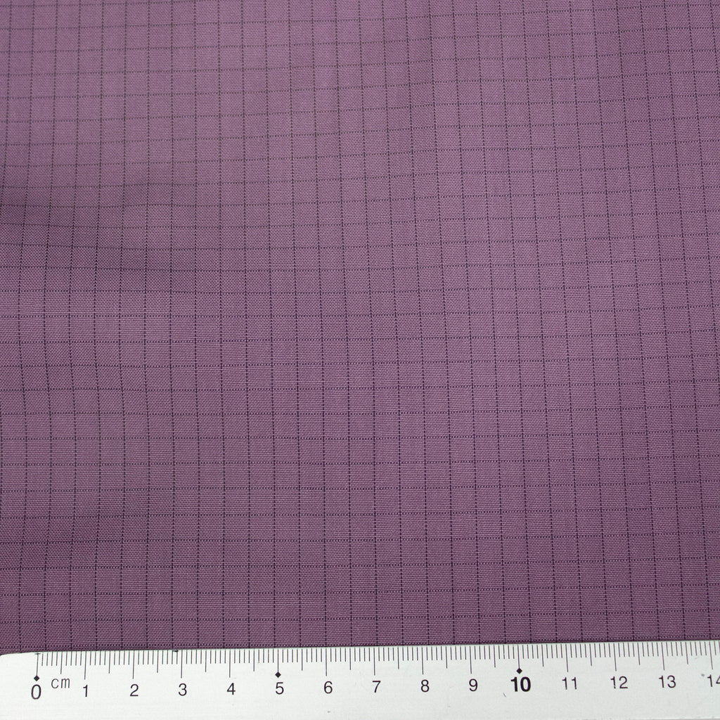 Purple Check Virgin Wool Fabric Water Resistant | THE FABRIC SALES