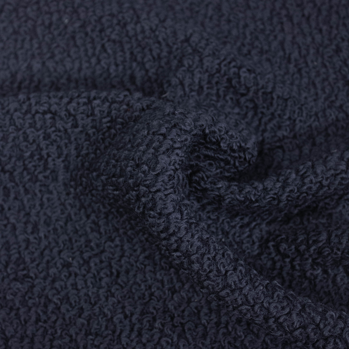 Navy Blue Wool Bouclé Fabric | THE FABRIC SALES