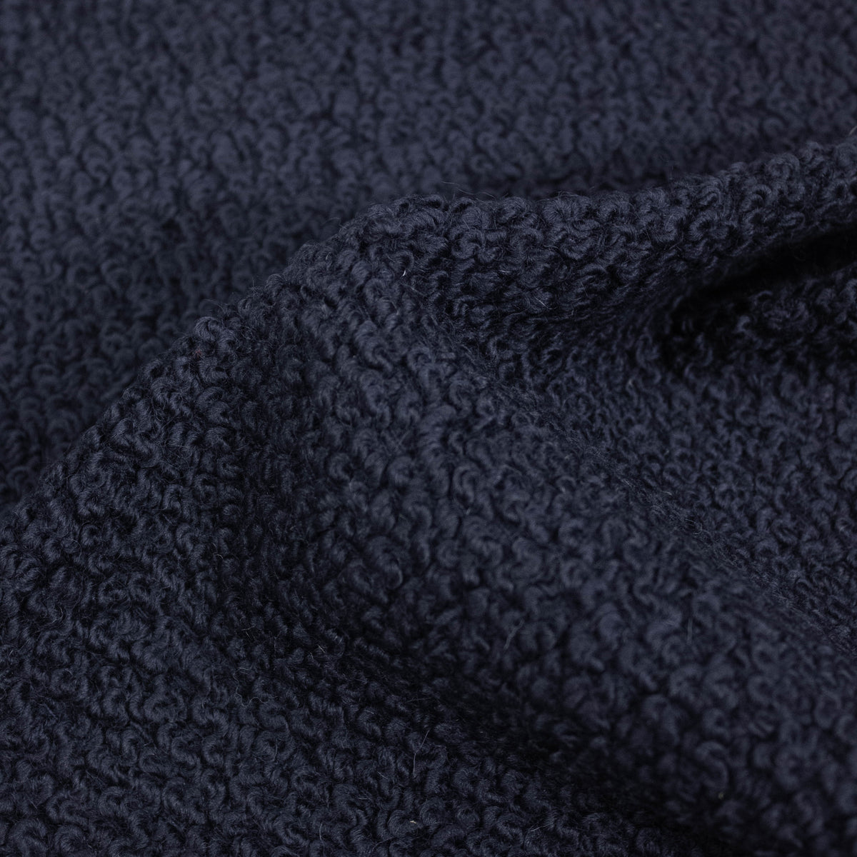 Navy Blue Wool Bouclé Fabric | THE FABRIC SALES