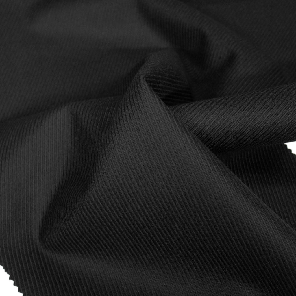 Black Virgin Wool Fabric Water Resistant | THE FABRIC SALES