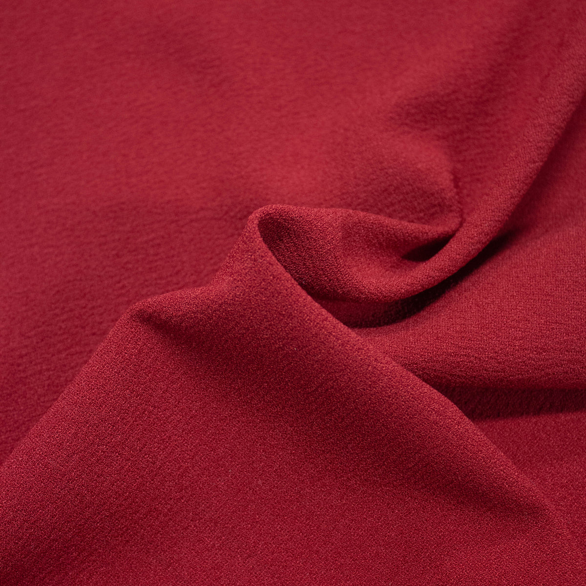 Marlis Warm Red Polyester Crepe Stretch Fabric | THE FABRIC SALES