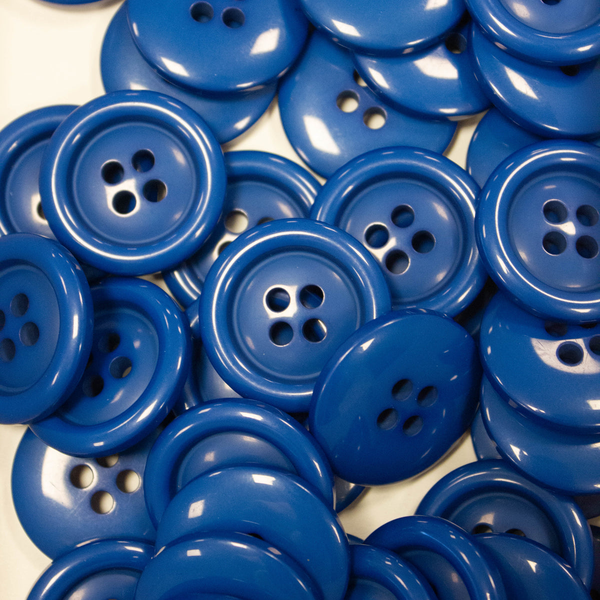 Blue 4-Hole Plastic Button 30mm | THE FABRIC SALES