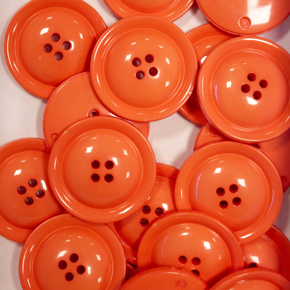 Orange 4-Hole Plastic Button Glossy 34mm | THE FABRIC SALES