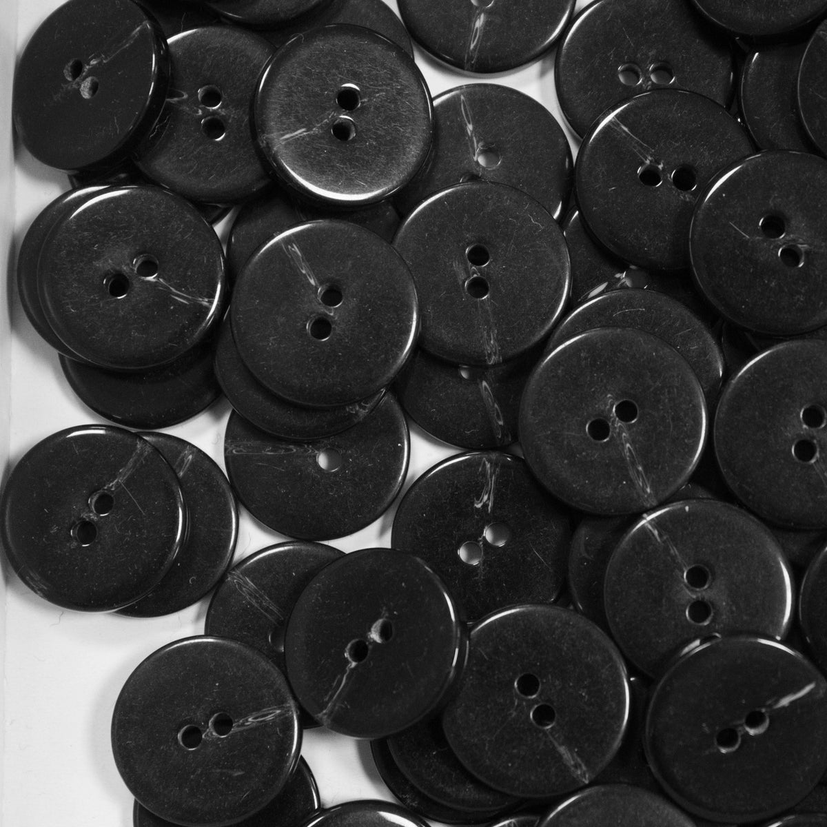 Black 2-Hole Plastic Button 20mm | THE FABRIC SALES