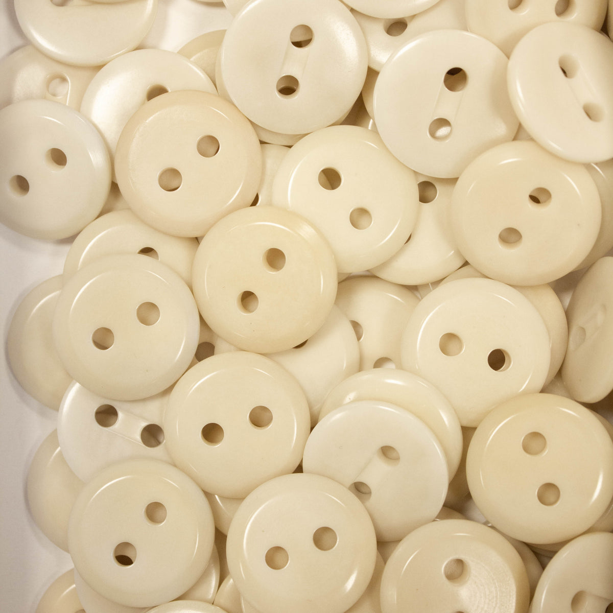 Mushroom White 2-Hole Plastic Button 25mm | THE FABRIC SALES