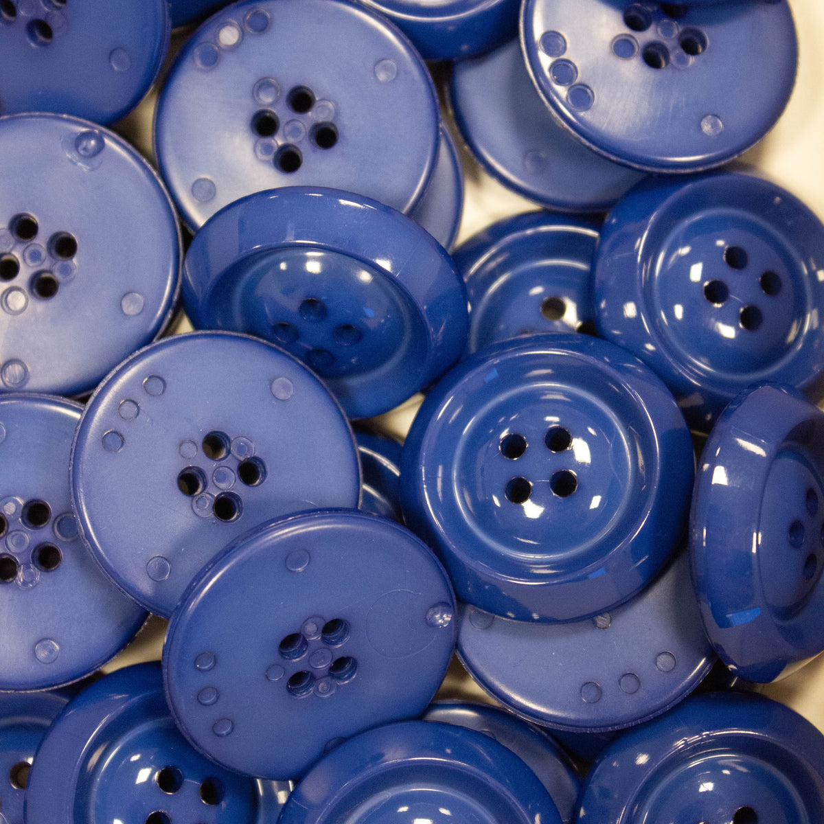 Blue 4-Hole Plastic Button Glossy 35mm | THE FABRIC SALES