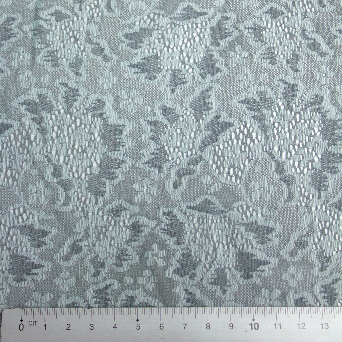 Ferran Grey Floral Polyamide Lace 2 Way Stretch Fabric | THE FABRIC SALES