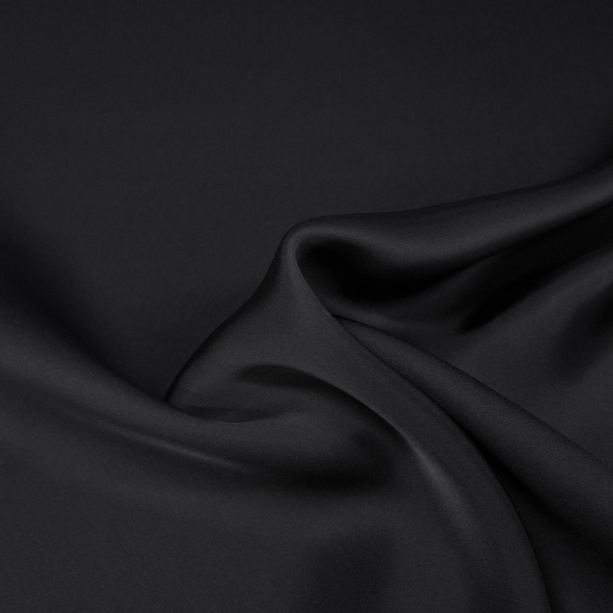 Quinten Black Polyester Satin Fabric | THE FABRIC SALES