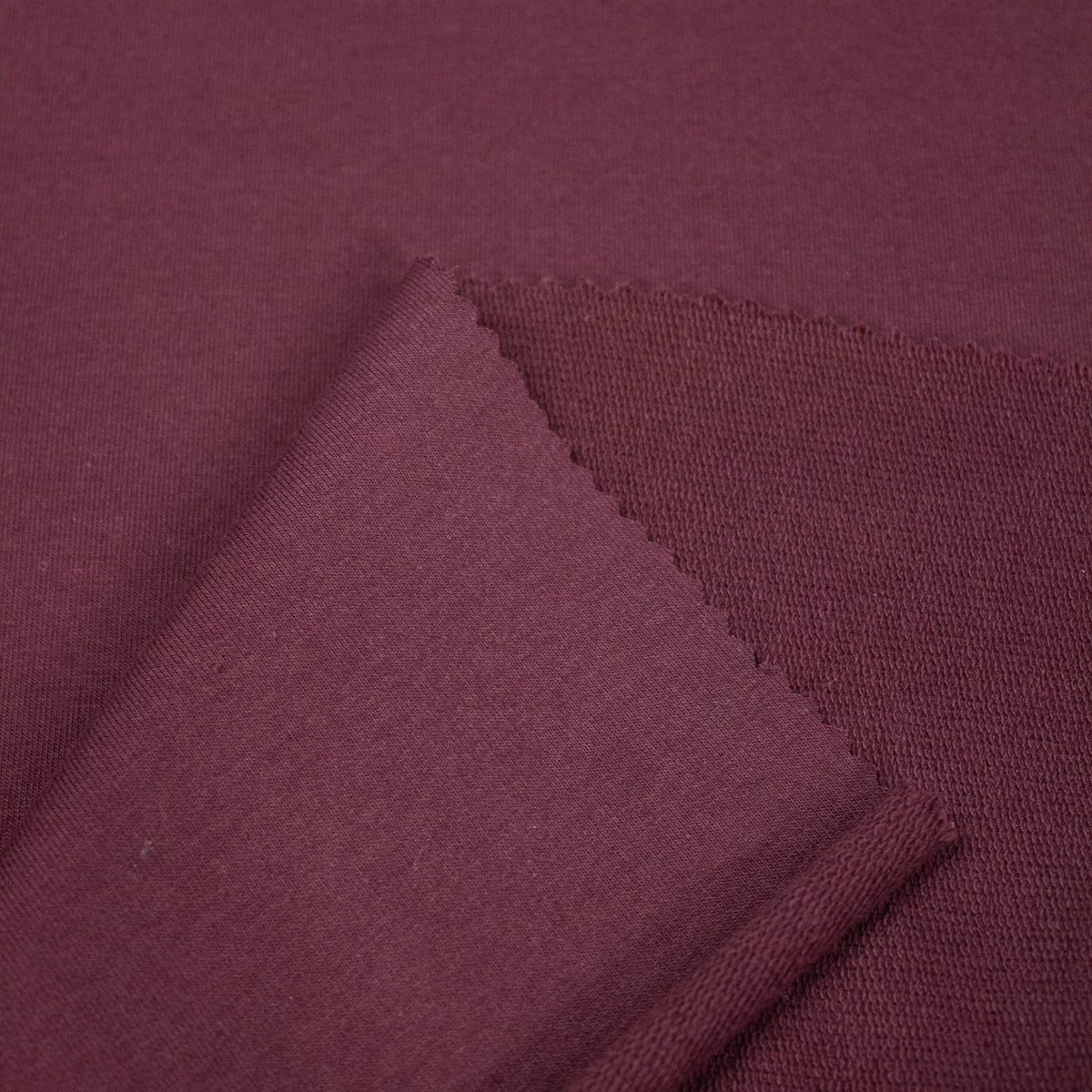 Yins Burgundy Cotton French Terry Jersey Fabric SHOWROOM SAMPLE 34CM X ...