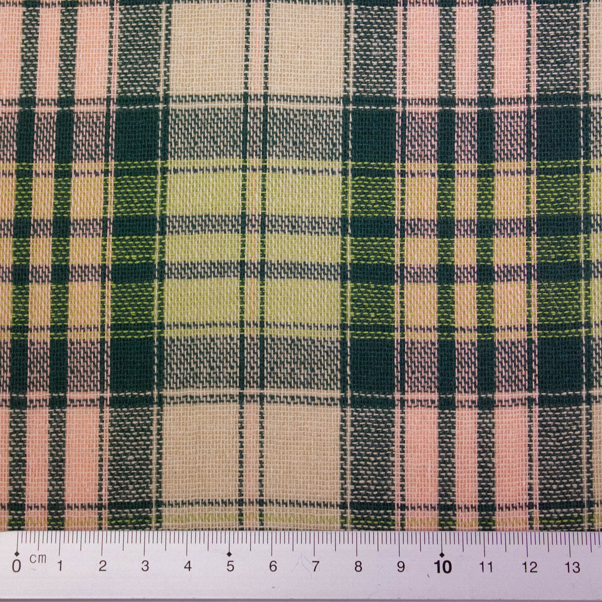 Marin Green Check Cotton Wool Blend Fabric | THE FABRIC SALES