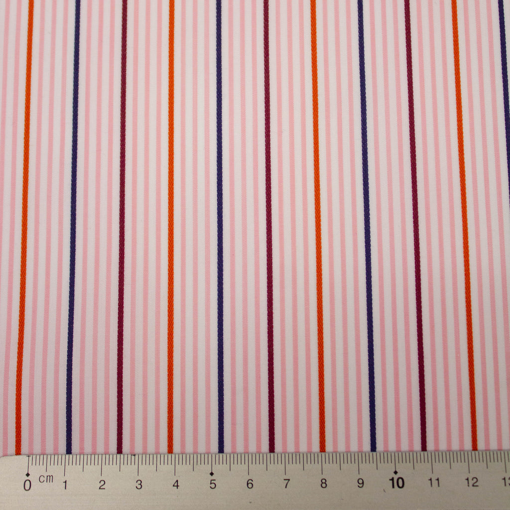 Lana Pink Striped Cotton Shirting Fabric | THE FABRIC SALES