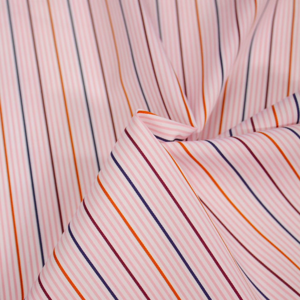 Lana Pink Striped Cotton Shirting Fabric | THE FABRIC SALES