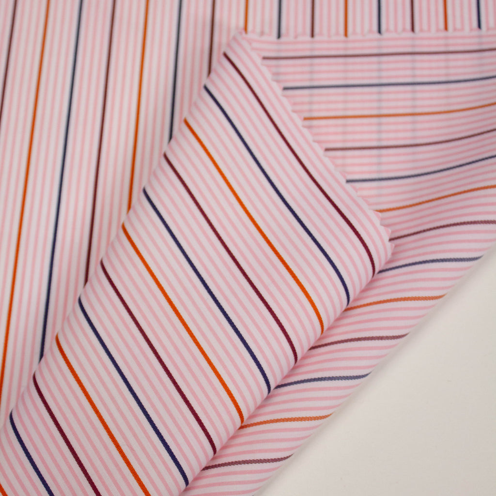 Lana Pink Striped Cotton Shirting Fabric | THE FABRIC SALES