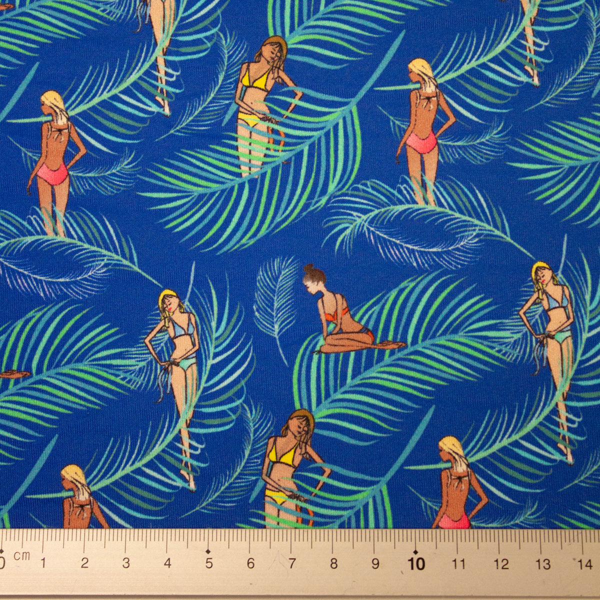 Lucy Tropical Blue Polyamide Jersey Fabric - SWIMWEAR - | THE FABRIC SALES