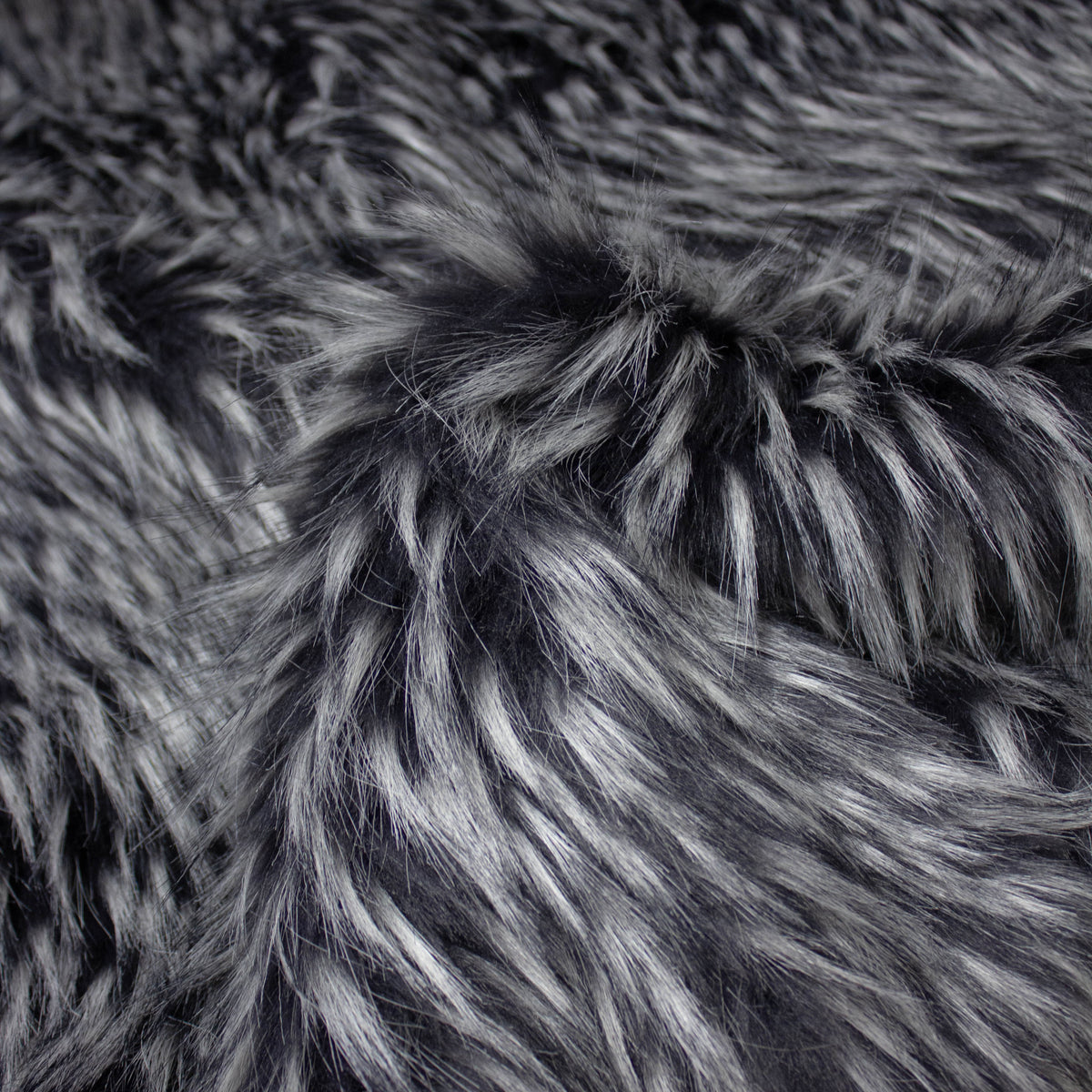 Labu Anthracite Black Fake Fur Fabric - ONLINE EXCLUSIVE - | THE FABRIC ...