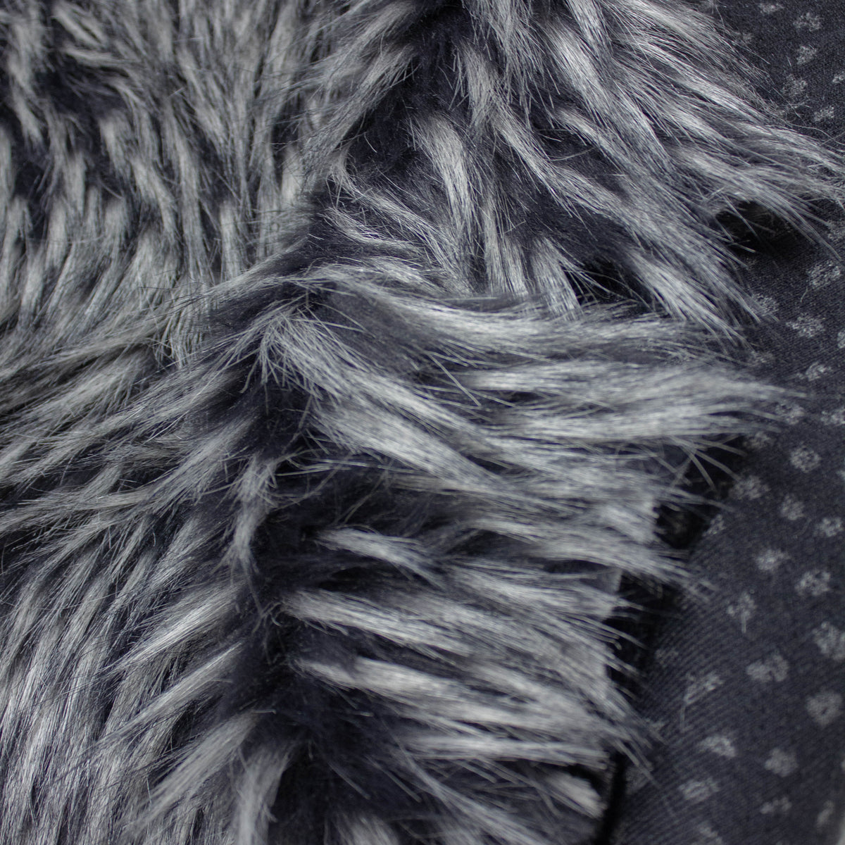 Labu Anthracite Black Fake Fur Fabric - ONLINE EXCLUSIVE - | THE FABRIC ...