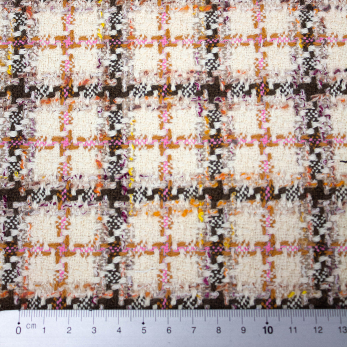 Lisert Multicolour Check Cotton Tweed Fabric | THE FABRIC SALES