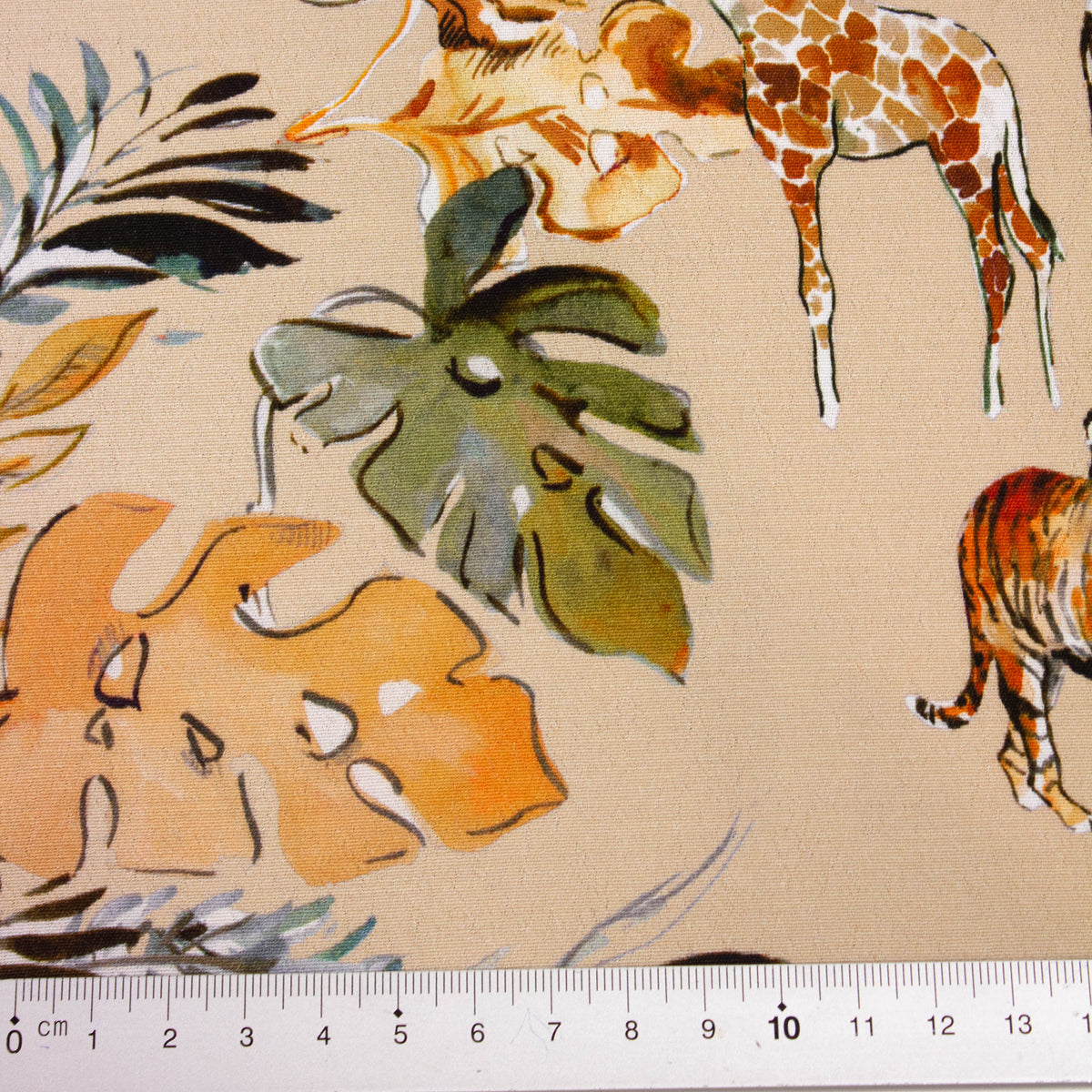 Etella Sand Beige Floral Viscose Fabric | THE FABRIC SALES