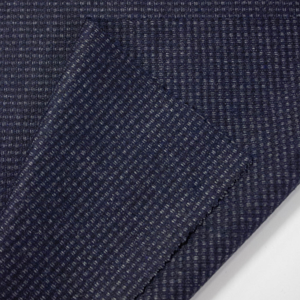 Wool Blend Fabric | Checked | Blue & Black & Grey | THE FABRIC SALES