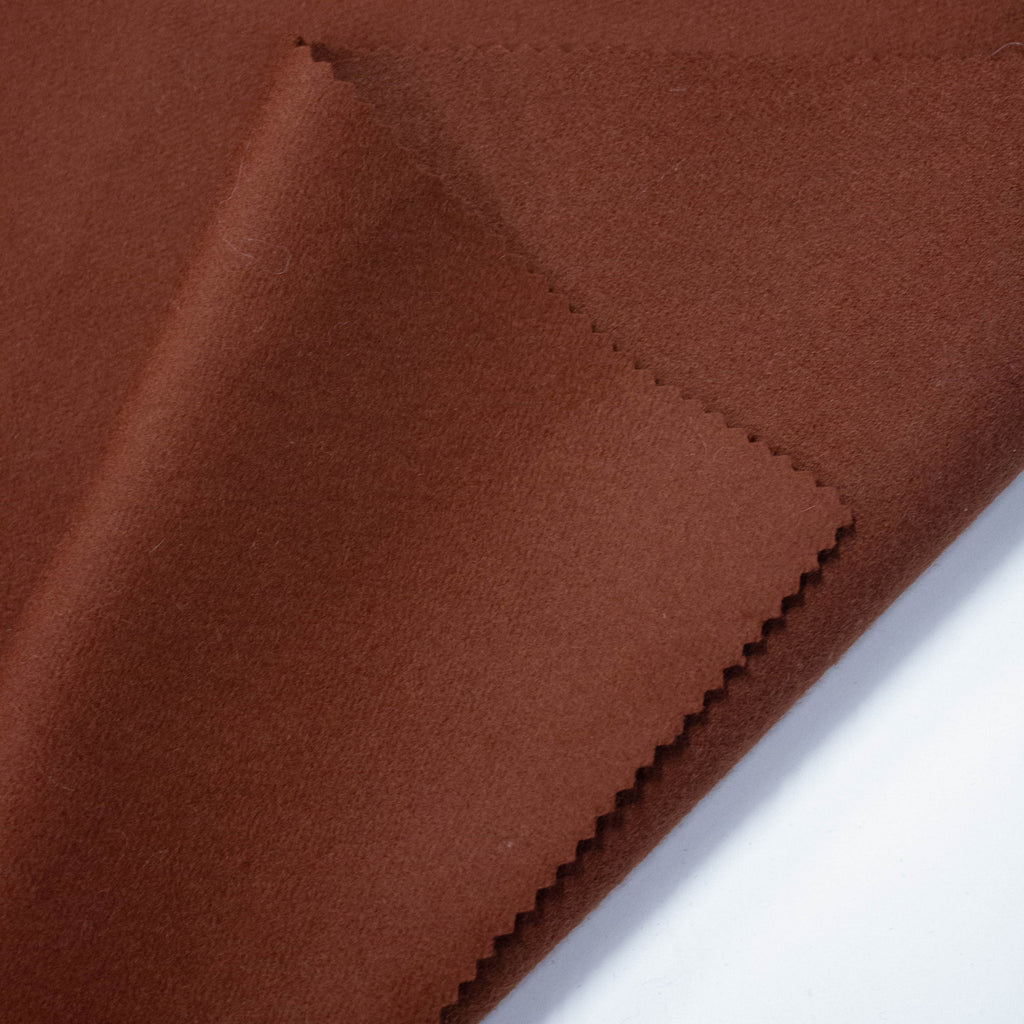 Nora Rust Brown Wool Cashmere Blend Fabric SHOWROOM SAMPLE 34CM X 60CM | THE FABRIC SALES