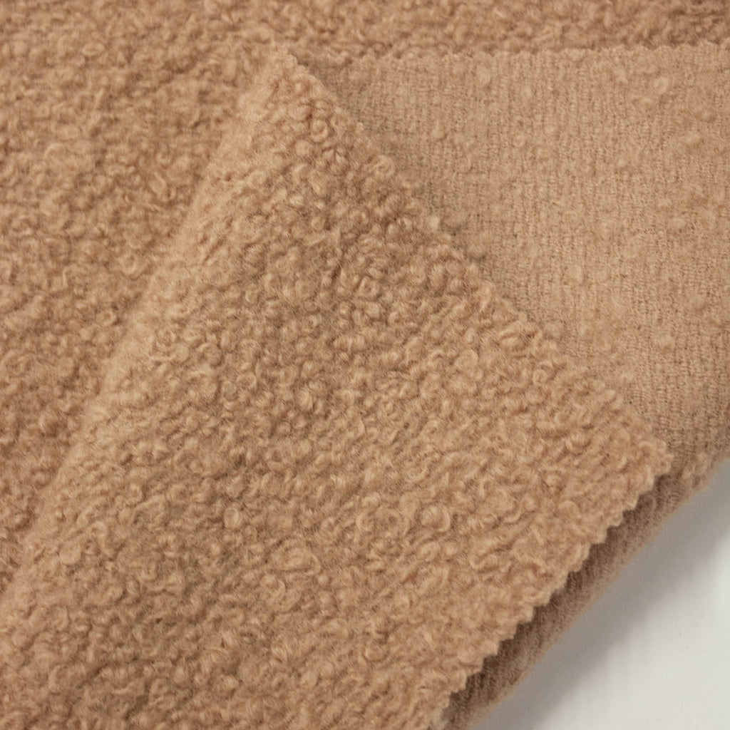 Eby Camel Beige Wool Alpaca Bouclé Fabric | THE FABRIC SALES