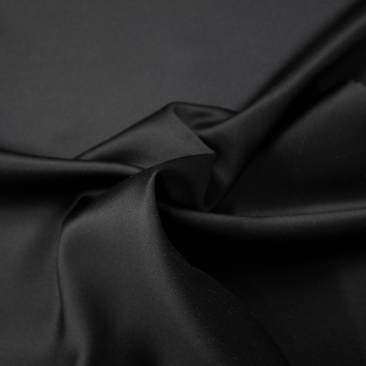 Keon Black Polyester Sateen Fabric | THE FABRIC SALES