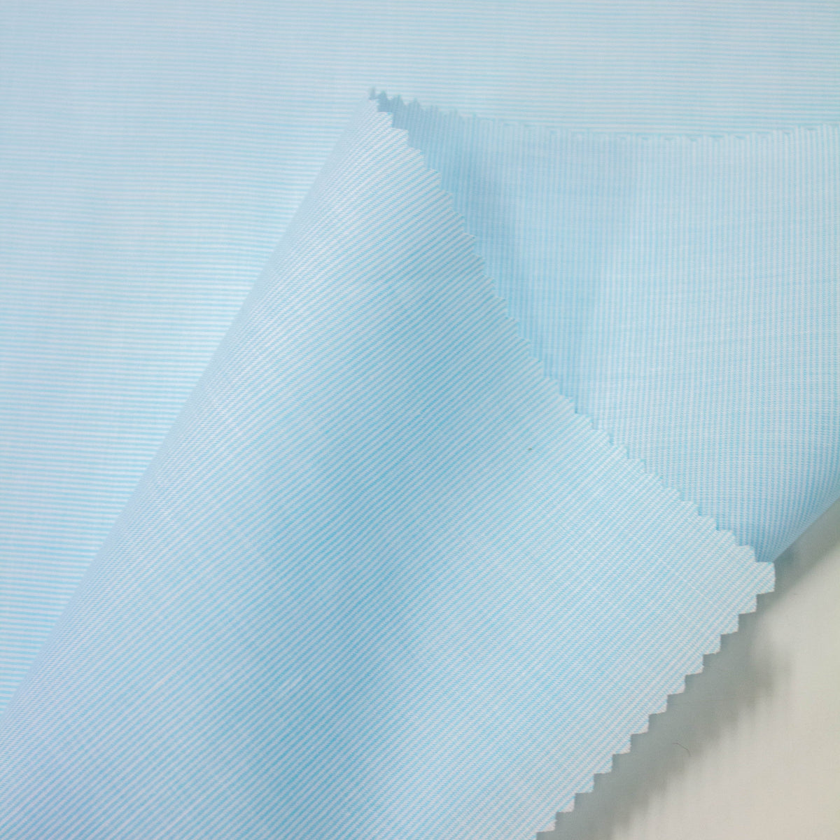 Pierce Sky Blue Stripe Cotton Fabric | THE FABRIC SALES