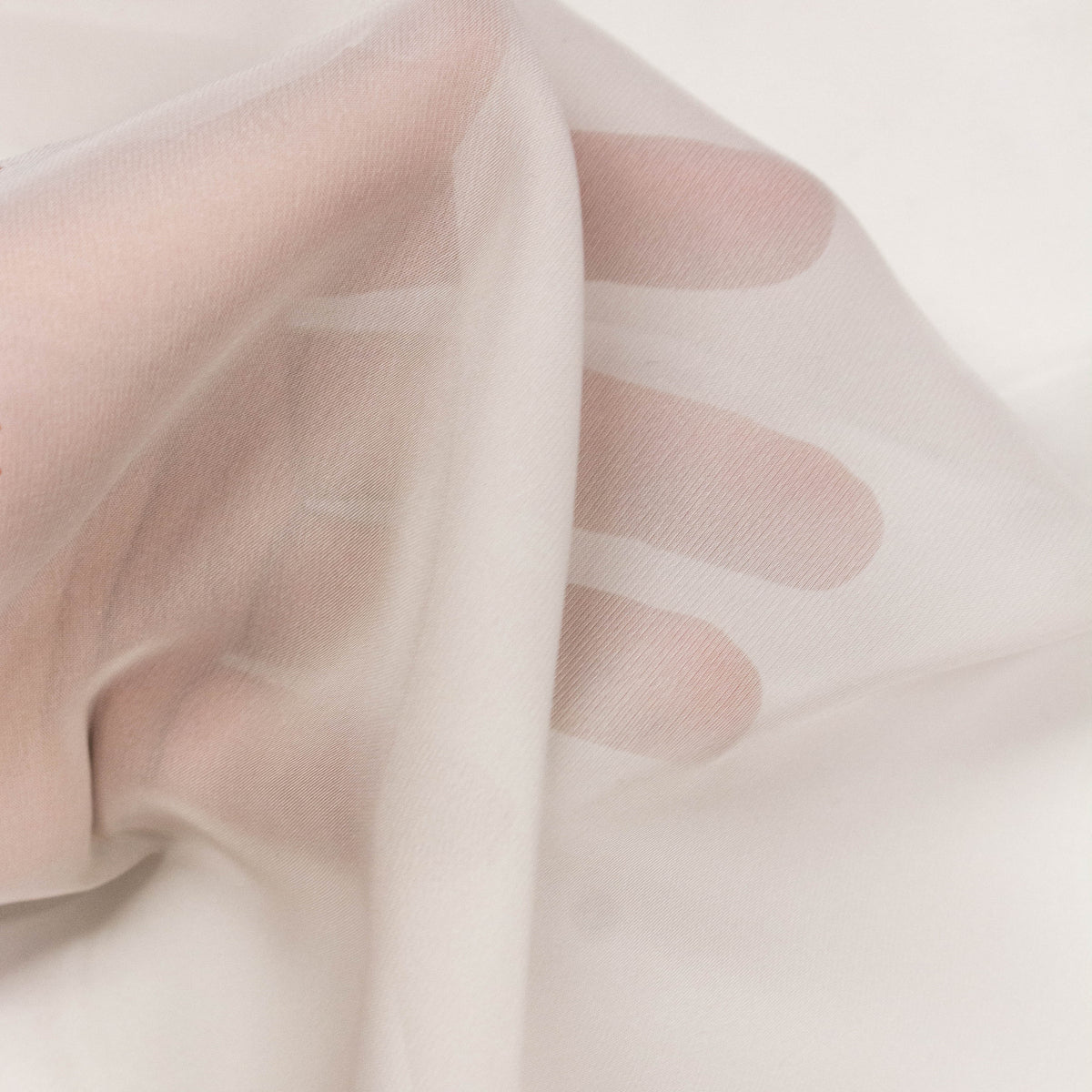 Rilan Mushroom White Polyester Voile Fabric | THE FABRIC SALES