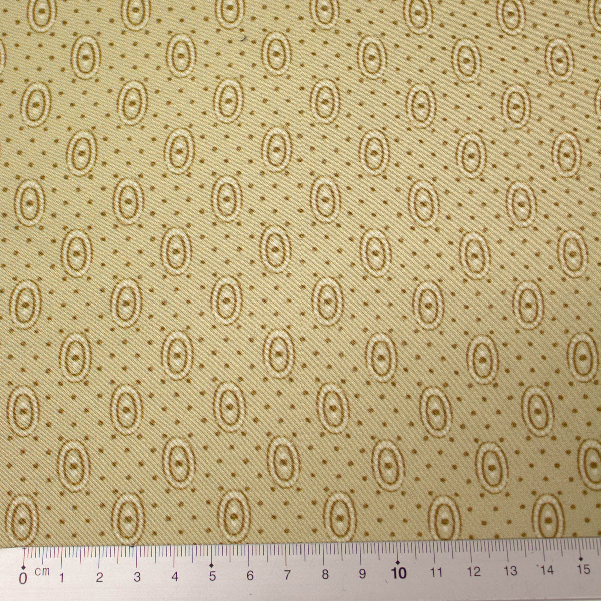Mera Green Beige Dot Viscose Satin Fabric | THE FABRIC SALES