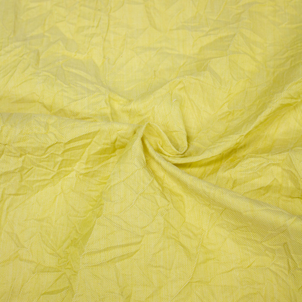 Cotton Blend Fabric | Polycotton, Wrinkled | Lime Yellow | THE FABRIC SALES