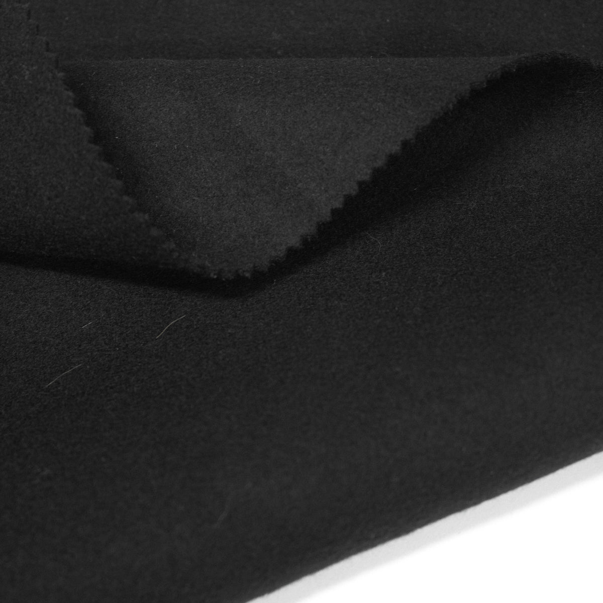 Wool Polyamide Fabric | Molton | Black | THE FABRIC SALES