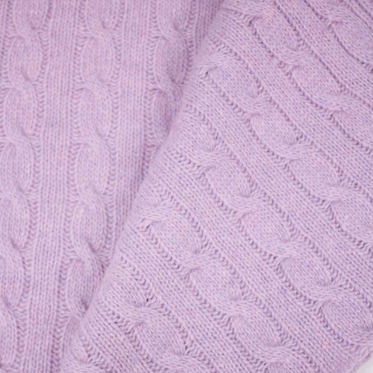 Knitted Wool Fabric | Cable Knit | Lilac Purple | THE FABRIC SALES