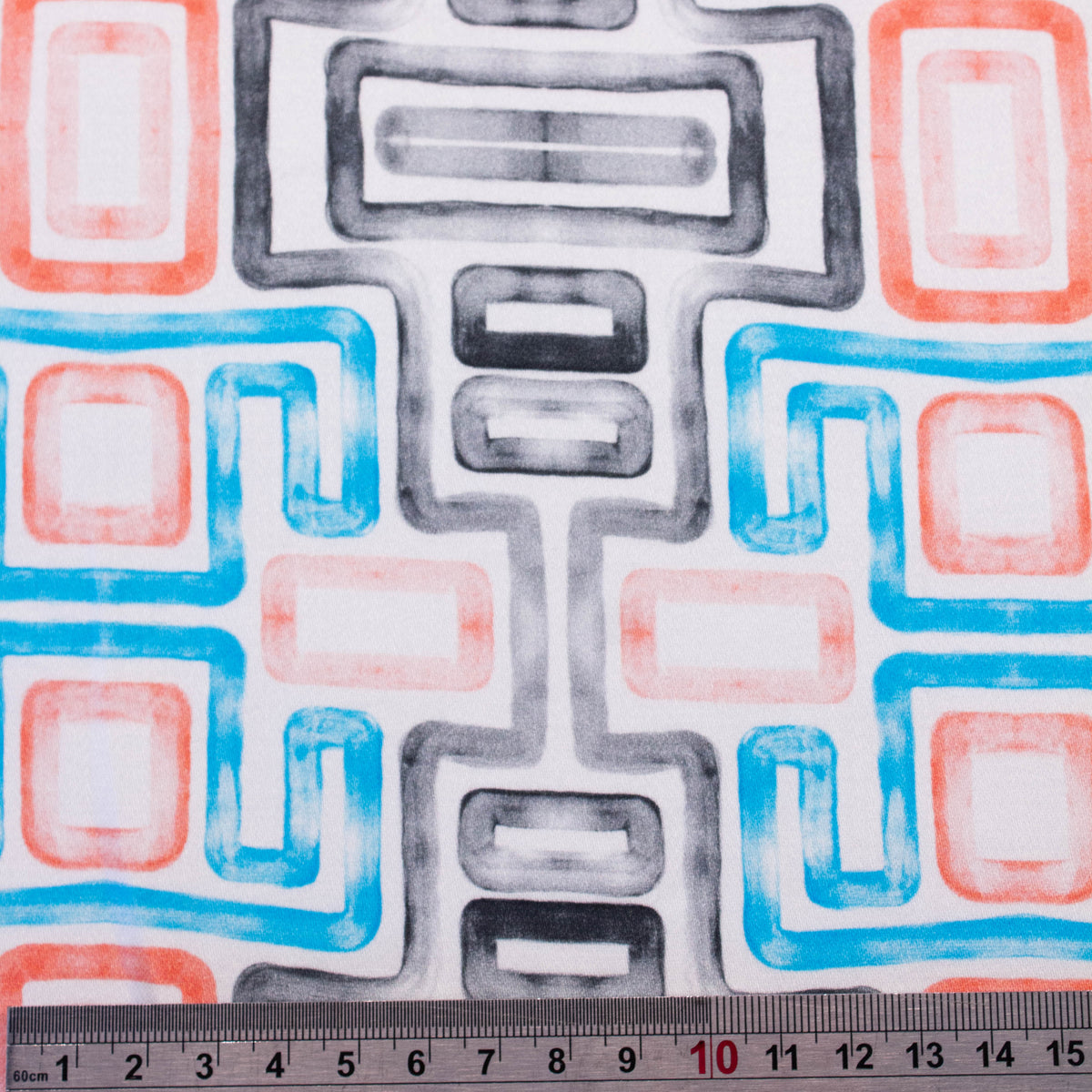 Maud Multicolour Abstract Check Cotton Stretch Fabric | THE FABRIC SALES
